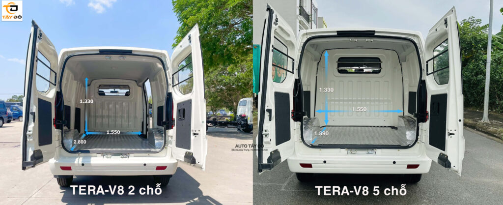 Xe tải van Teraco Tera V8 2 chỗ, 5 chỗ|Giá lăn bánh T03/2026